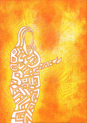 Prayer Art for Sale - Prayer in Orange (Original) - Jeff Lung Art